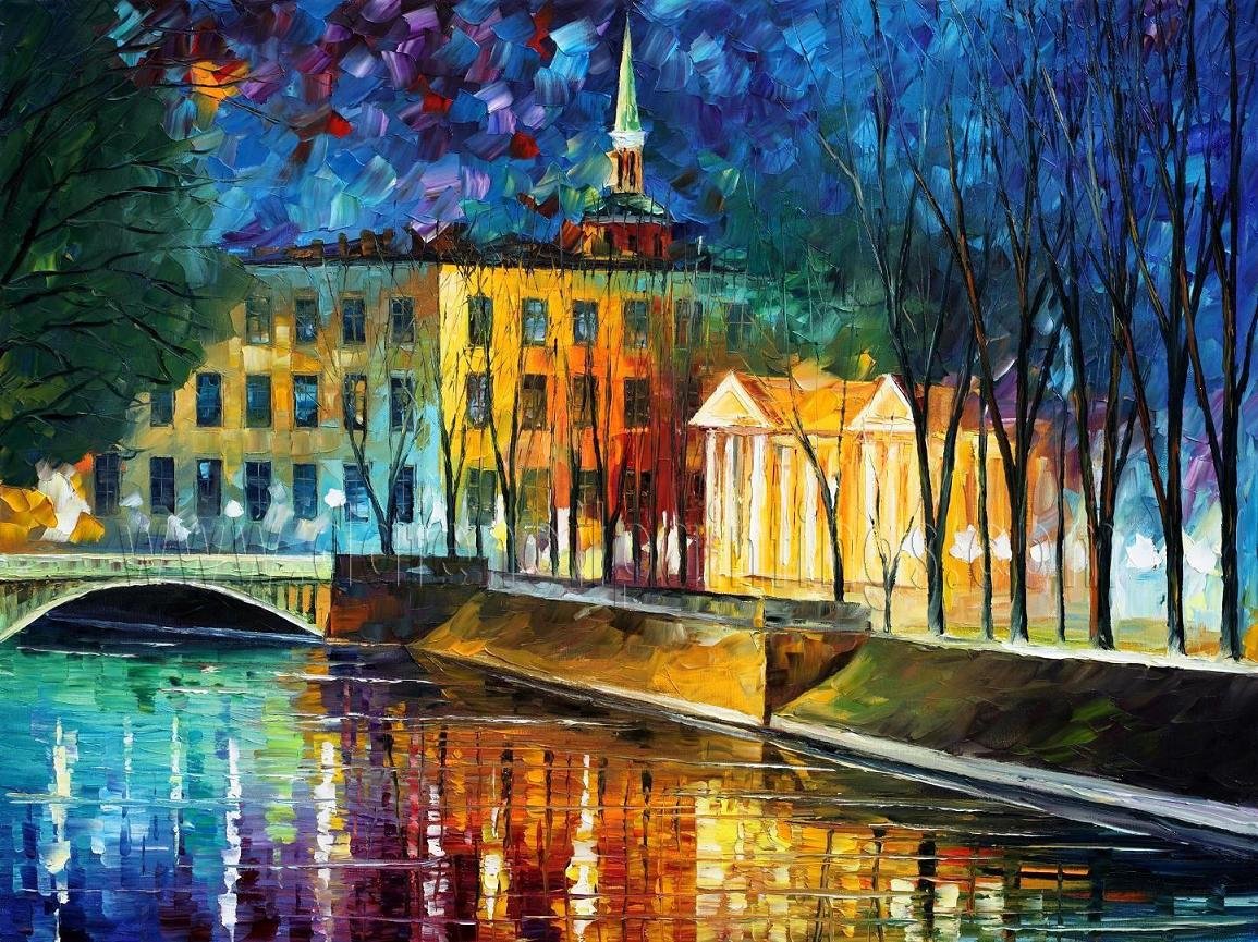 Modern impressionism palette knife oil painting on canvas kp066