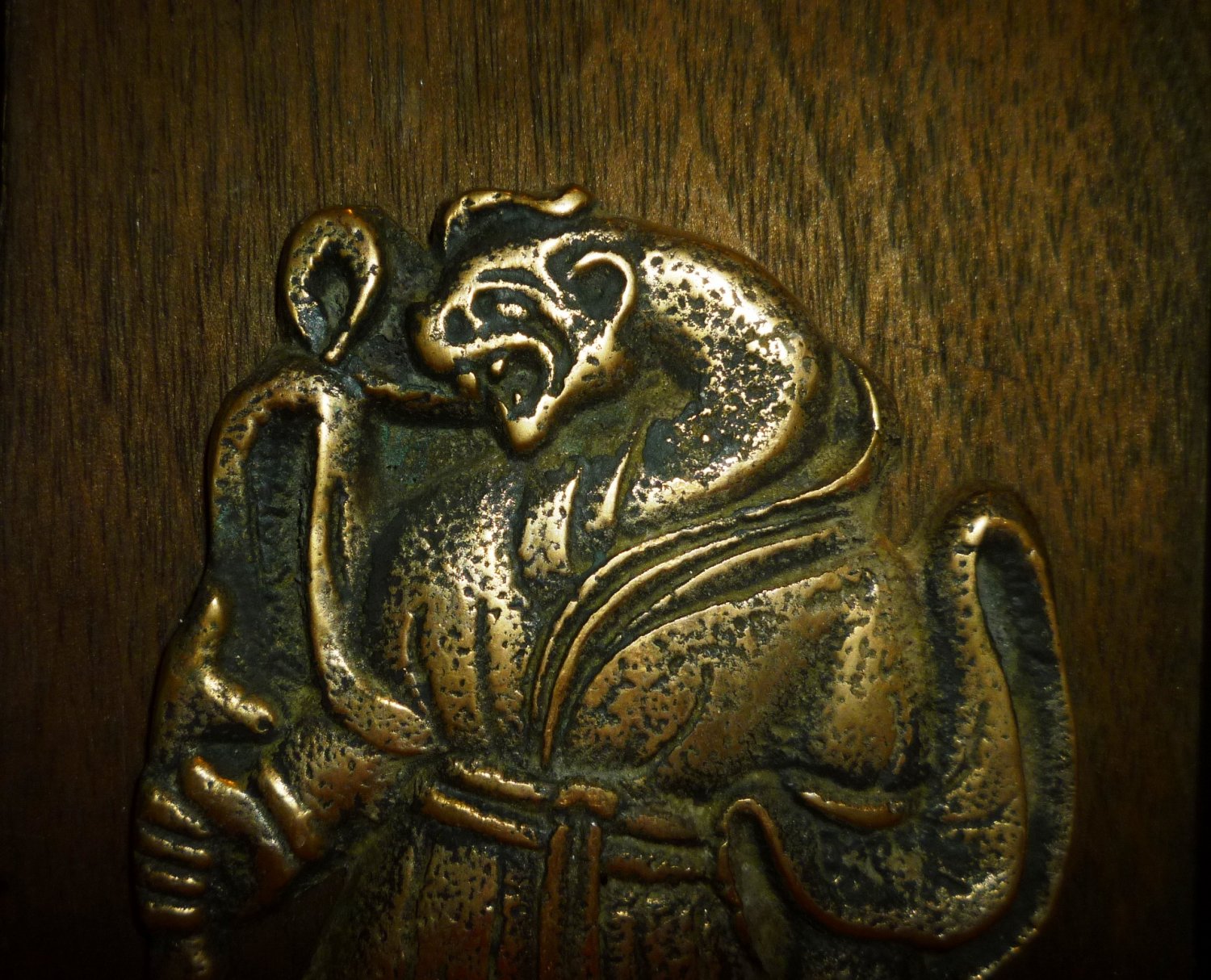 VINTAGE BRASS ON WOOD WALL PLAQUE ZODIAC REPLICA GENERAL KIM YU-SHIN'S ...