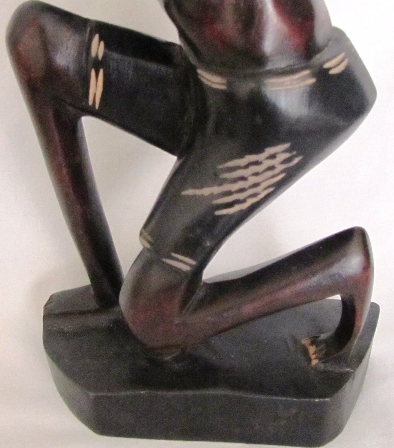 FOLK ART DOMINICAL REPUBLIC CARVED WOOD SCULPTURE FIGURINE WOMAN ...