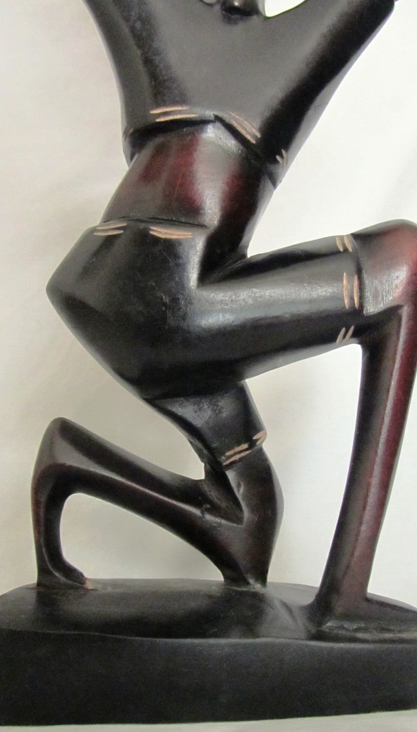 FOLK ART DOMINICAL REPUBLIC CARVED WOOD SCULPTURE FIGURINE WOMAN ...