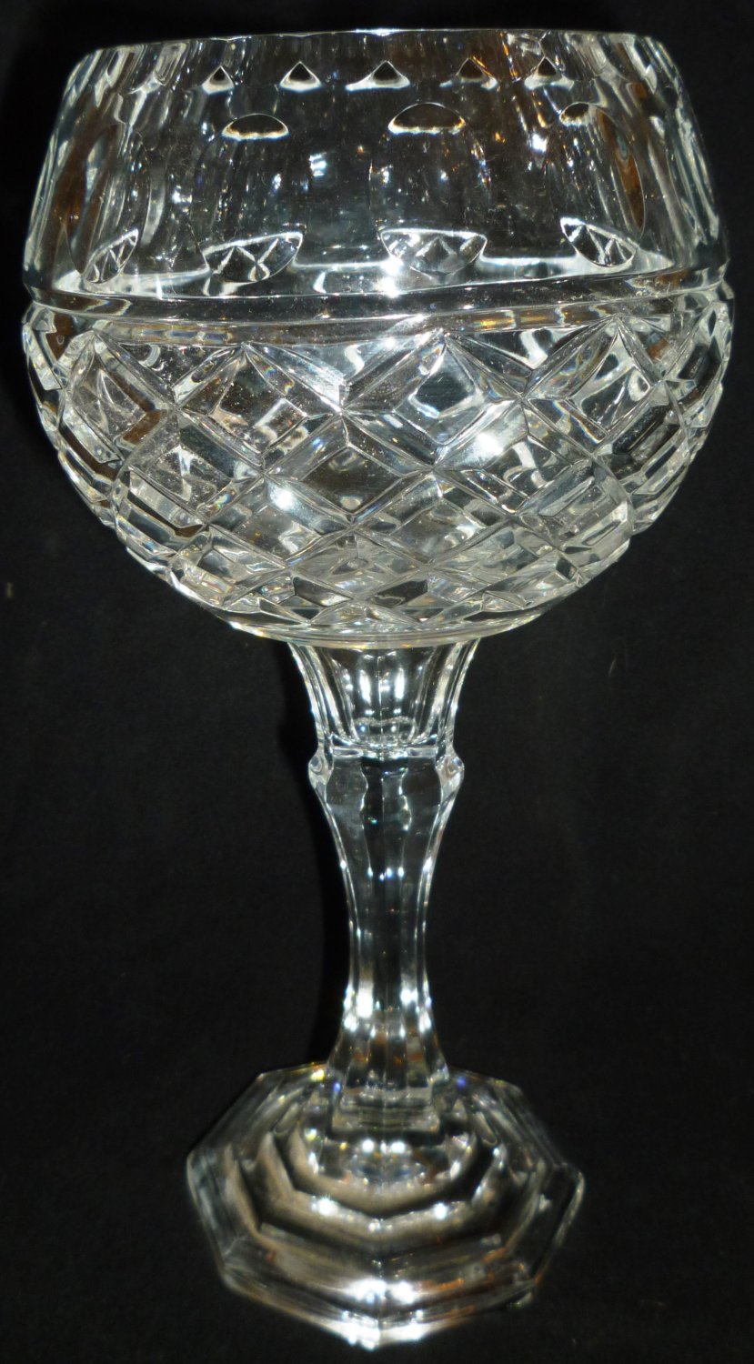 GORGEOUS STEMMED VOTIVE HIGH BOWL CANDLEHOLDER CUT LEAD CRYSTAL CLEAR ...
