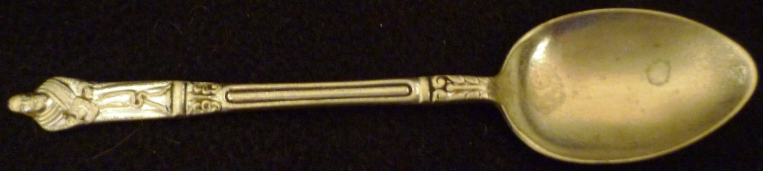 RARE ANTIQUE ENGLAND CHROMIUM PLATE SHEFFIELD MONK APOSTLE KNIGHT SPOON ...