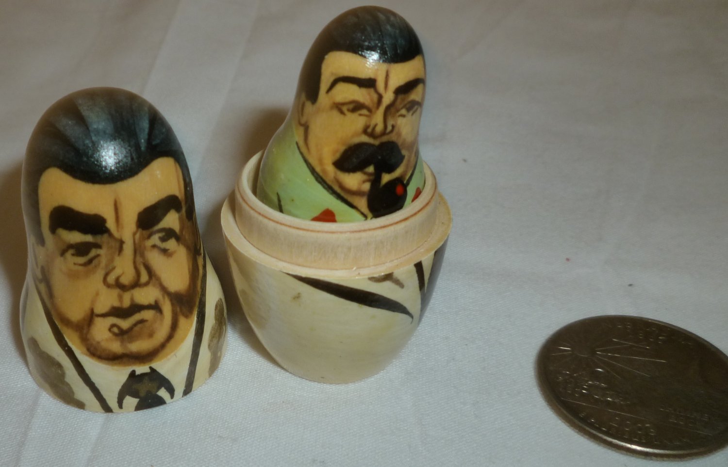 NESTING DOLLS SET/5 USSR RUSSIA LEADERS GORBACHEV YELTSIN BREZHNEV ...