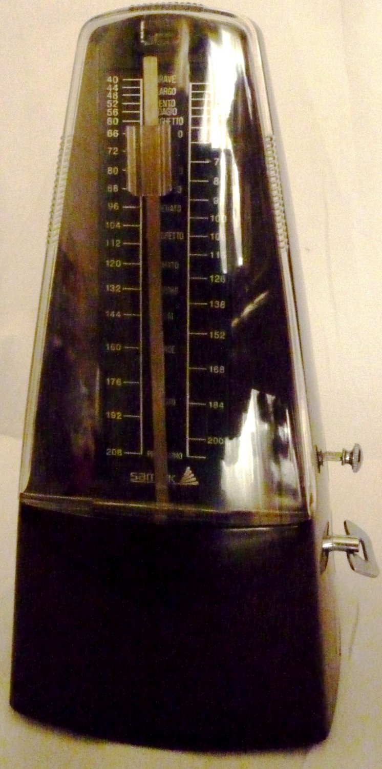 SAMICK MECHANICAL WIND UP PIANO TEMPO METRONOME BURGUNDY