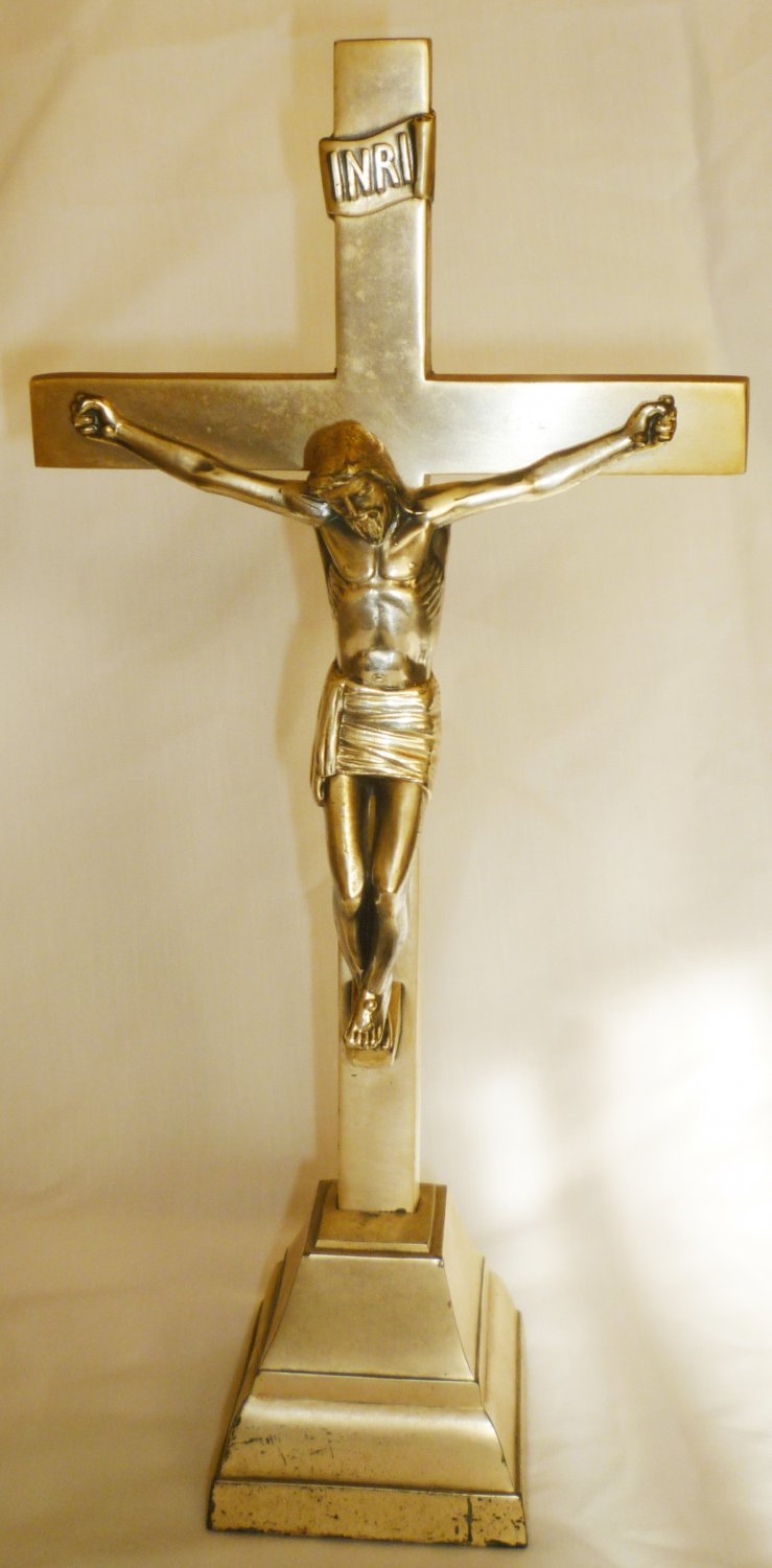 STUNNING VINTAGE CRUCIFIX STATUE JESUS CHRISTIANITY INRI ITALY