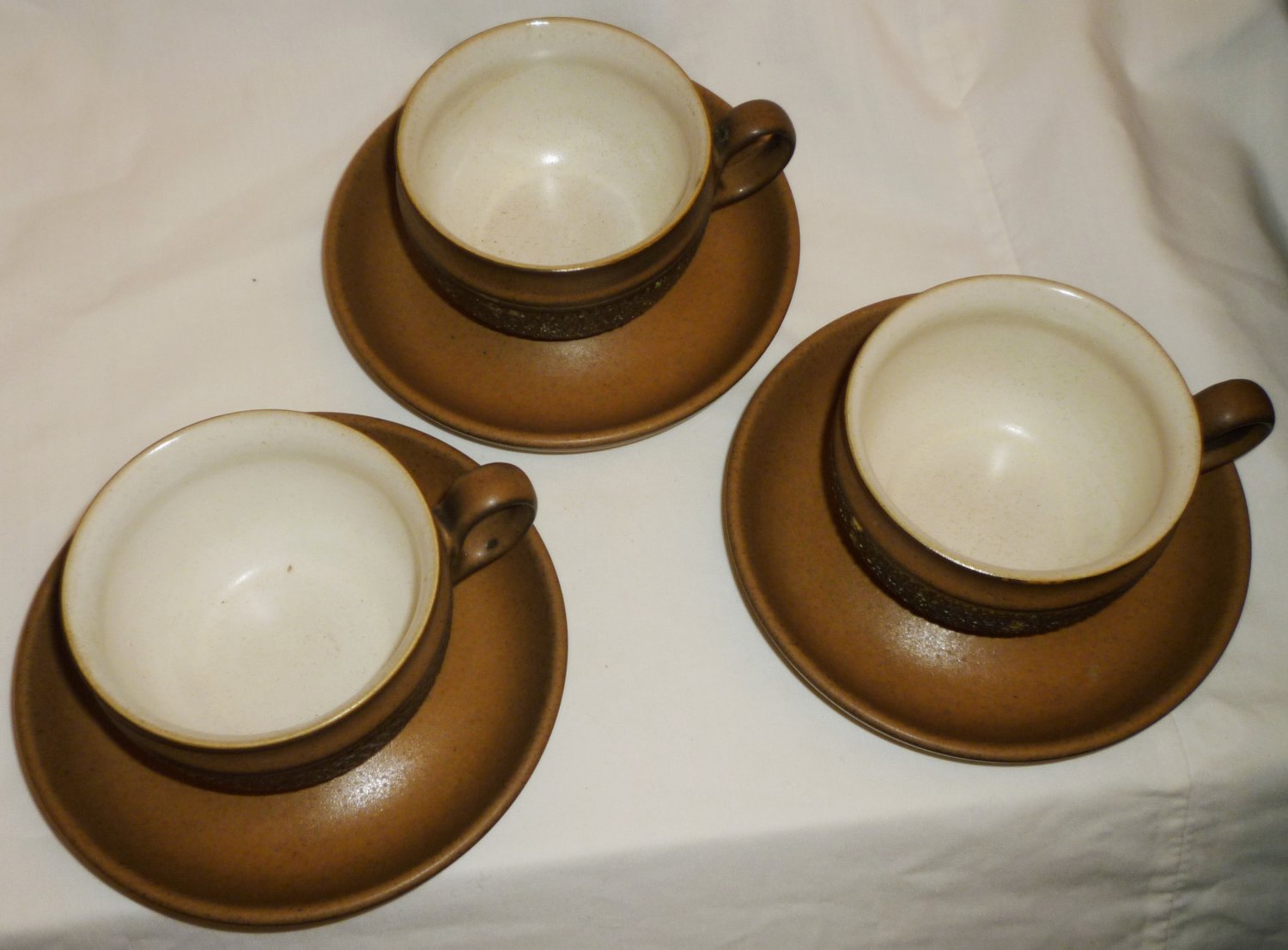 VINTAGE DENBY COTSWOLD ENGLAND TEXTURED BROWN STONEWARE COFFEE/TEA CUP ...