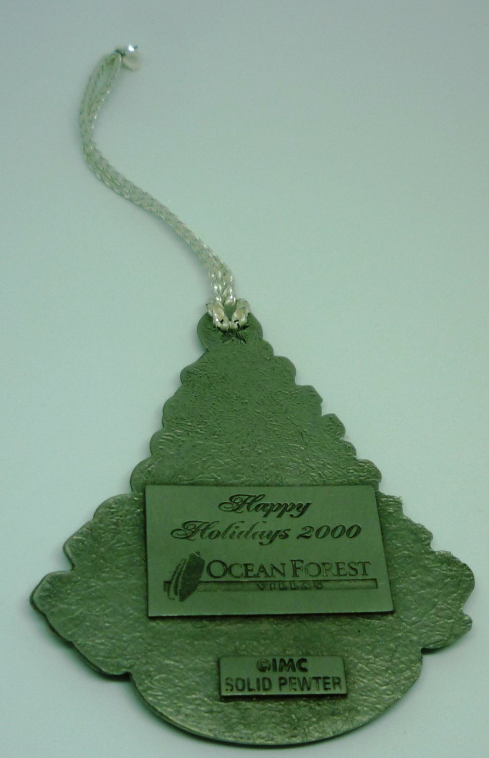 SOLID PEWTER CHRISTMAS TREE ORNAMENT HAPPY HOLIDAYS 2000 OCEAN FOREST ...