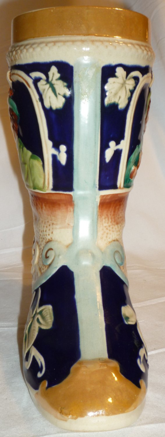 VINTAGE CERAMIC GERZ HANDGEMALT BOOT BEER STEIN W. GERMANY
