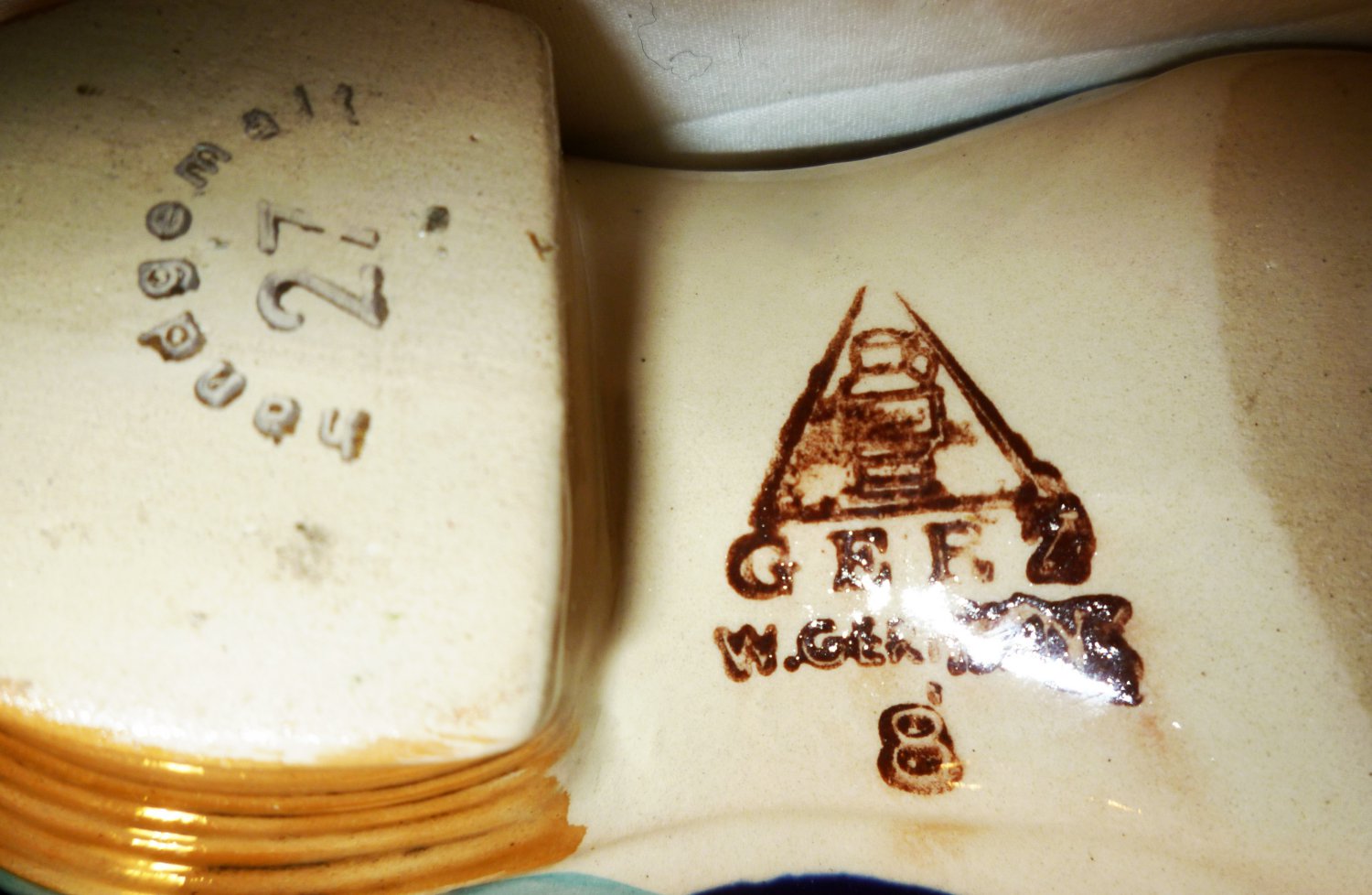 VINTAGE CERAMIC GERZ HANDGEMALT BOOT BEER STEIN W. GERMANY