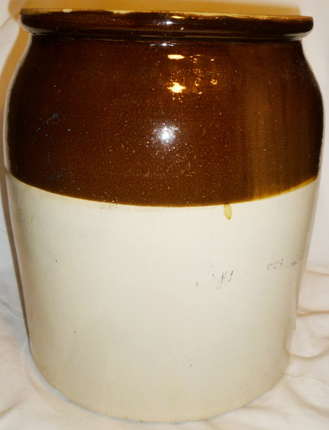 BIG HEAVY DECORATIVE CERAMIC POTTERY BARREL #2 PLANTER PICKLING JAR
