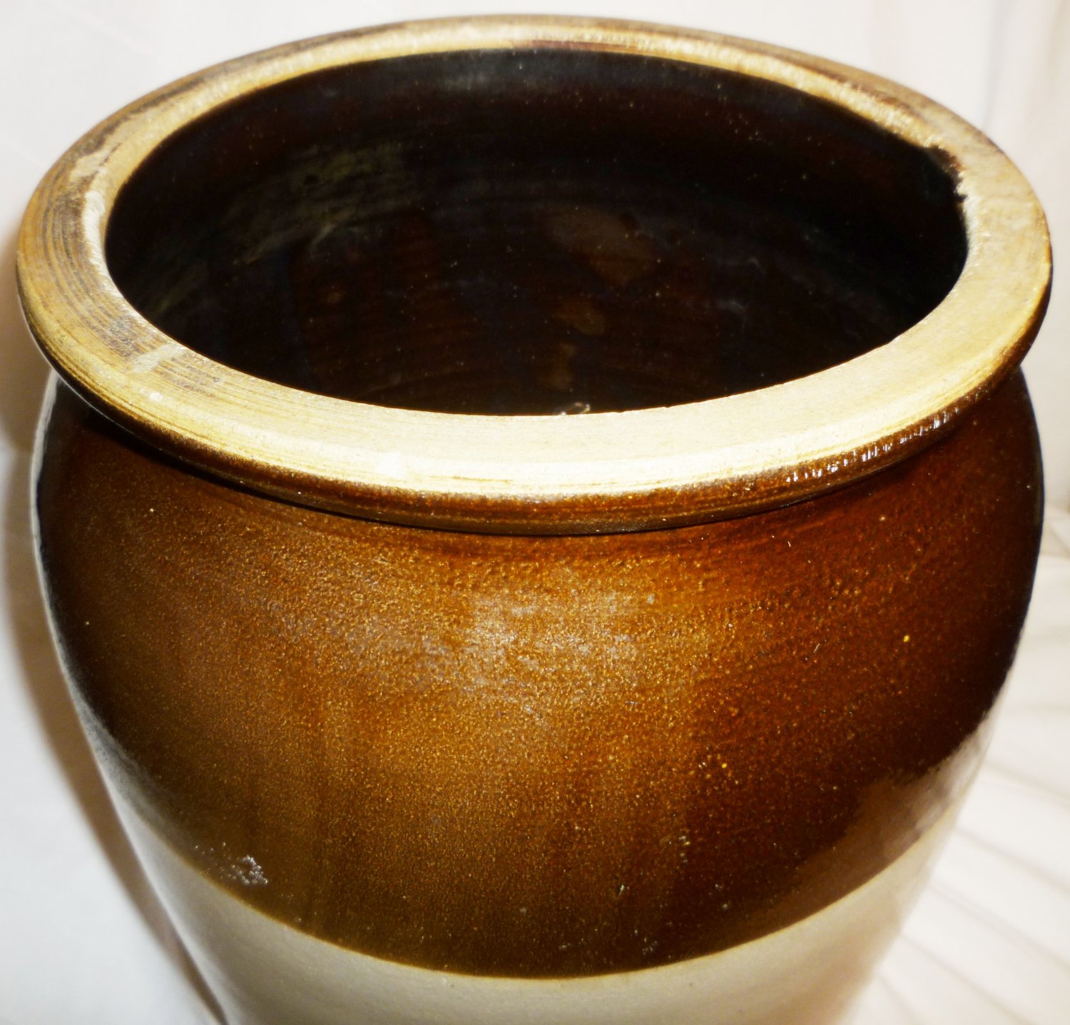BIG HEAVY DECORATIVE CERAMIC POTTERY BARREL #2 PLANTER PICKLING JAR