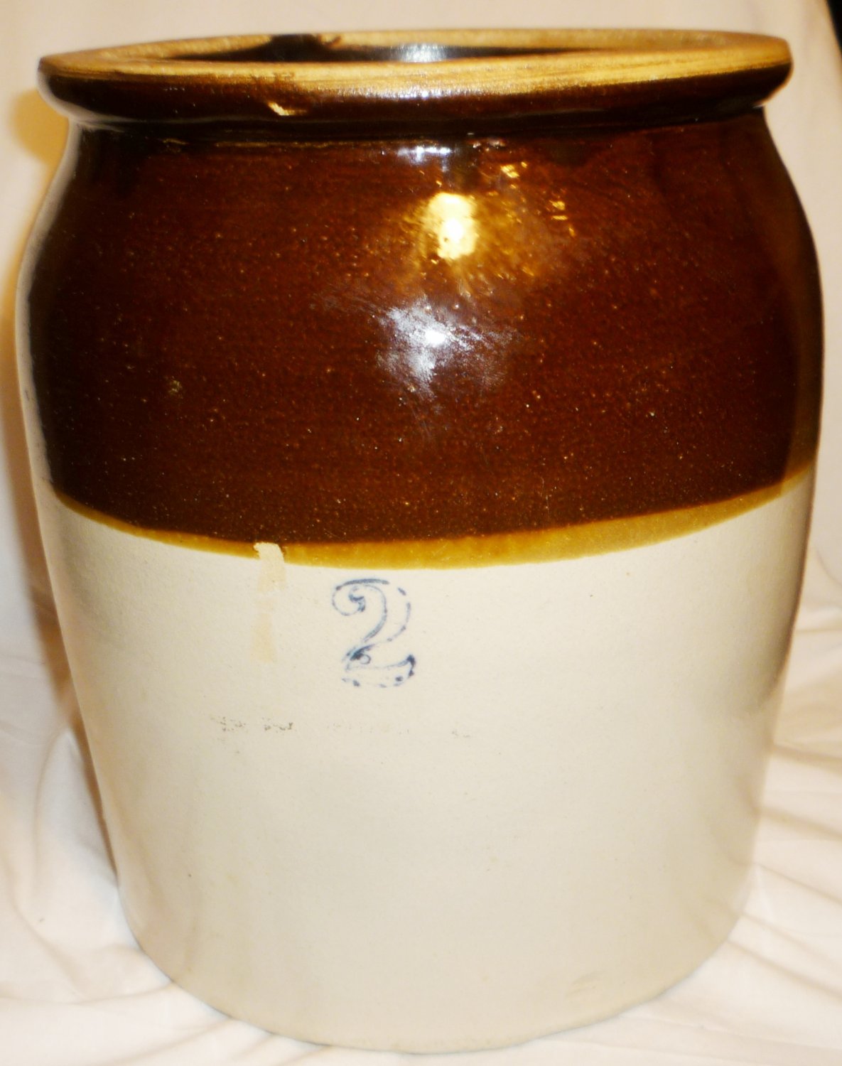BIG HEAVY DECORATIVE CERAMIC POTTERY BARREL #2 PLANTER PICKLING JAR