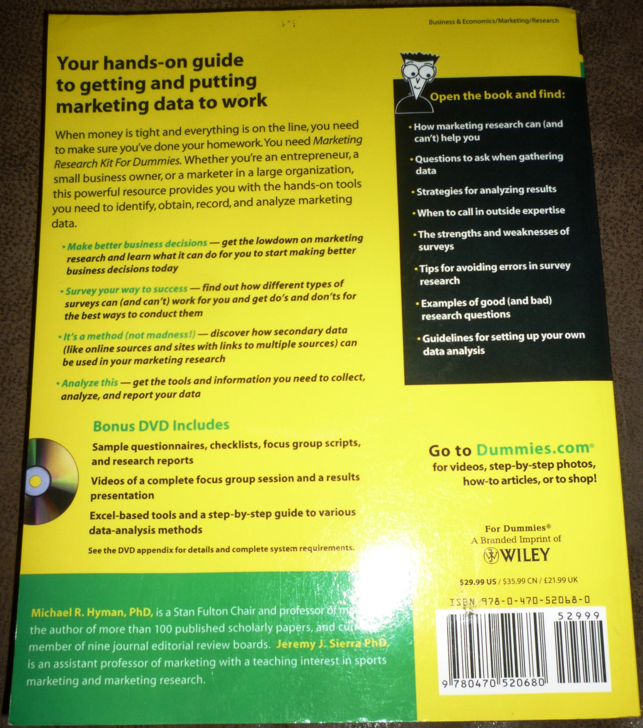 MARKETING RESEARCH KIT FOR DUMMIES MICHAEL R. HYMAN, JEREMY J. SIERRA