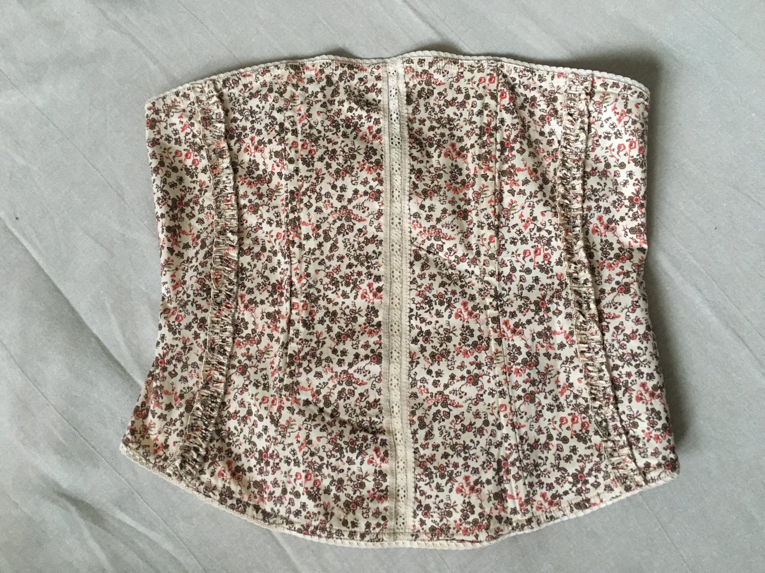 Unique Bustier Style Cottagecore Punk Floral Print Top Structured