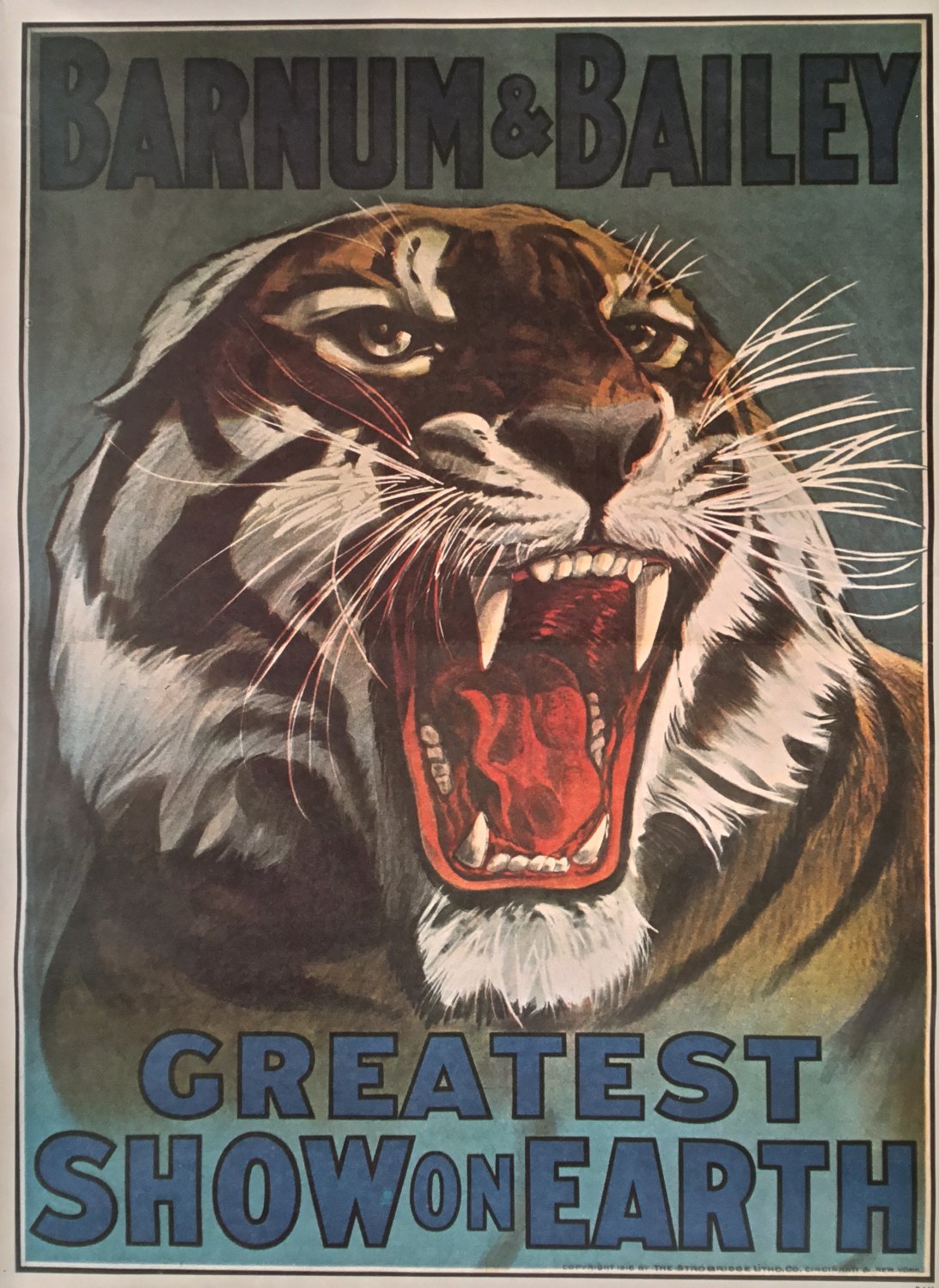 Rare Roaring Tiger and Majestic Lion 2 Vintage Circus Posters Ringling ...