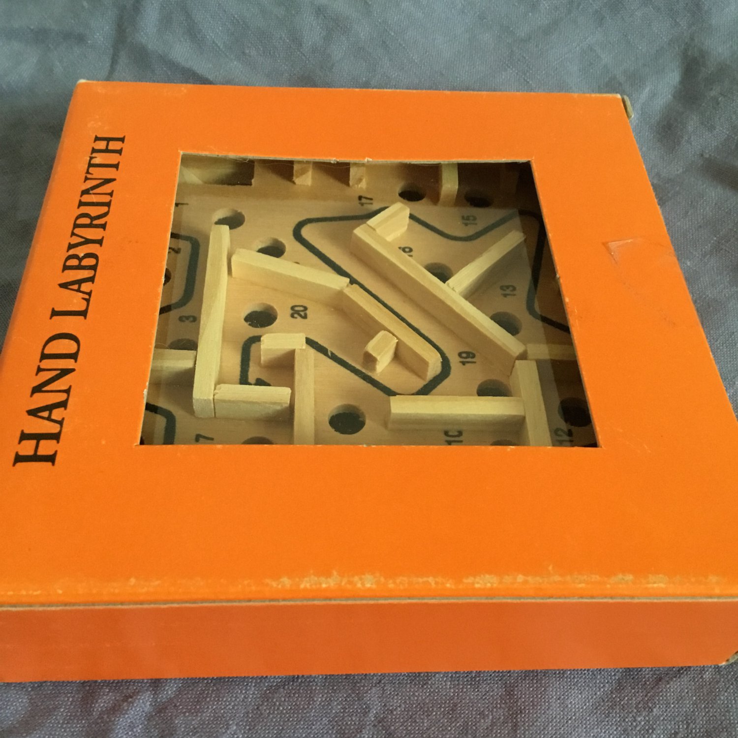Wood Labyrinth Maze Puzzle Game Hardwood Handicraft Desk Decor Vintage Toy