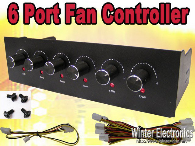 6 Ports Channel PC Computer Fan Speed Control 5.25” 5.25 inch Bay ...