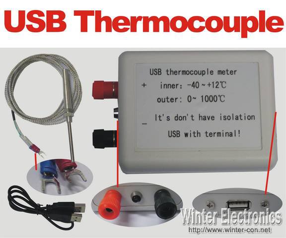 USB Thermocouple Temperature Detector Data Logger Sensor Analyzer Probe