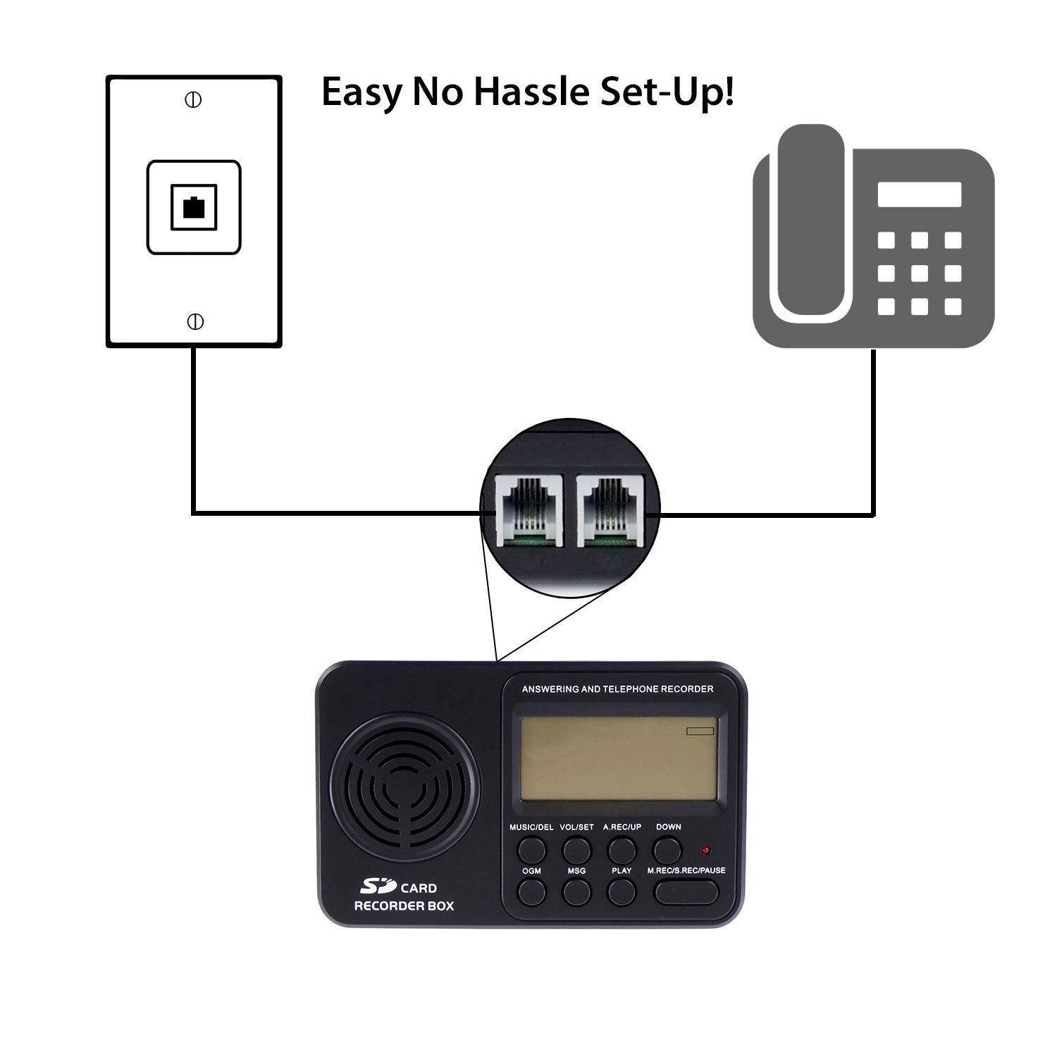 110V / 220V Landline Standalone Phone Call Recorder Automatic Telephone ...