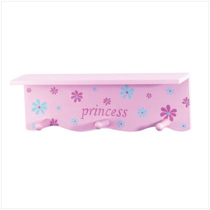 PRINCESS WALL SHELF W/HOOKS