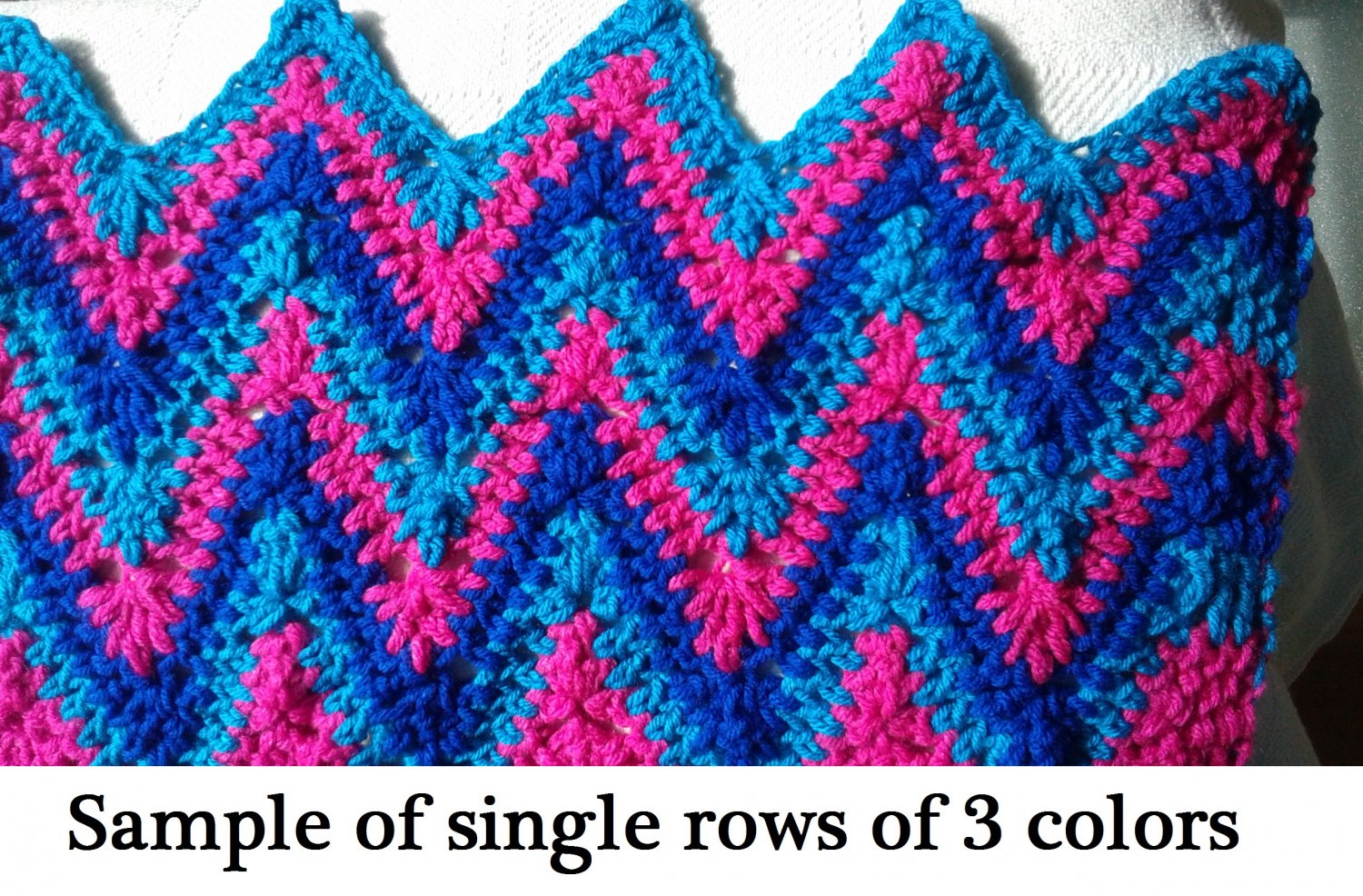 Narrow Chevron Ripple Afghan Crochet Pattern PDF File 107e