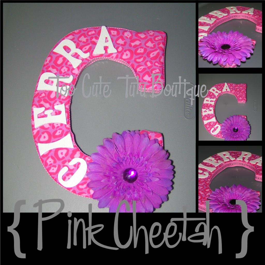 PINK CHEETAH | Custom Wooden Letters with Name