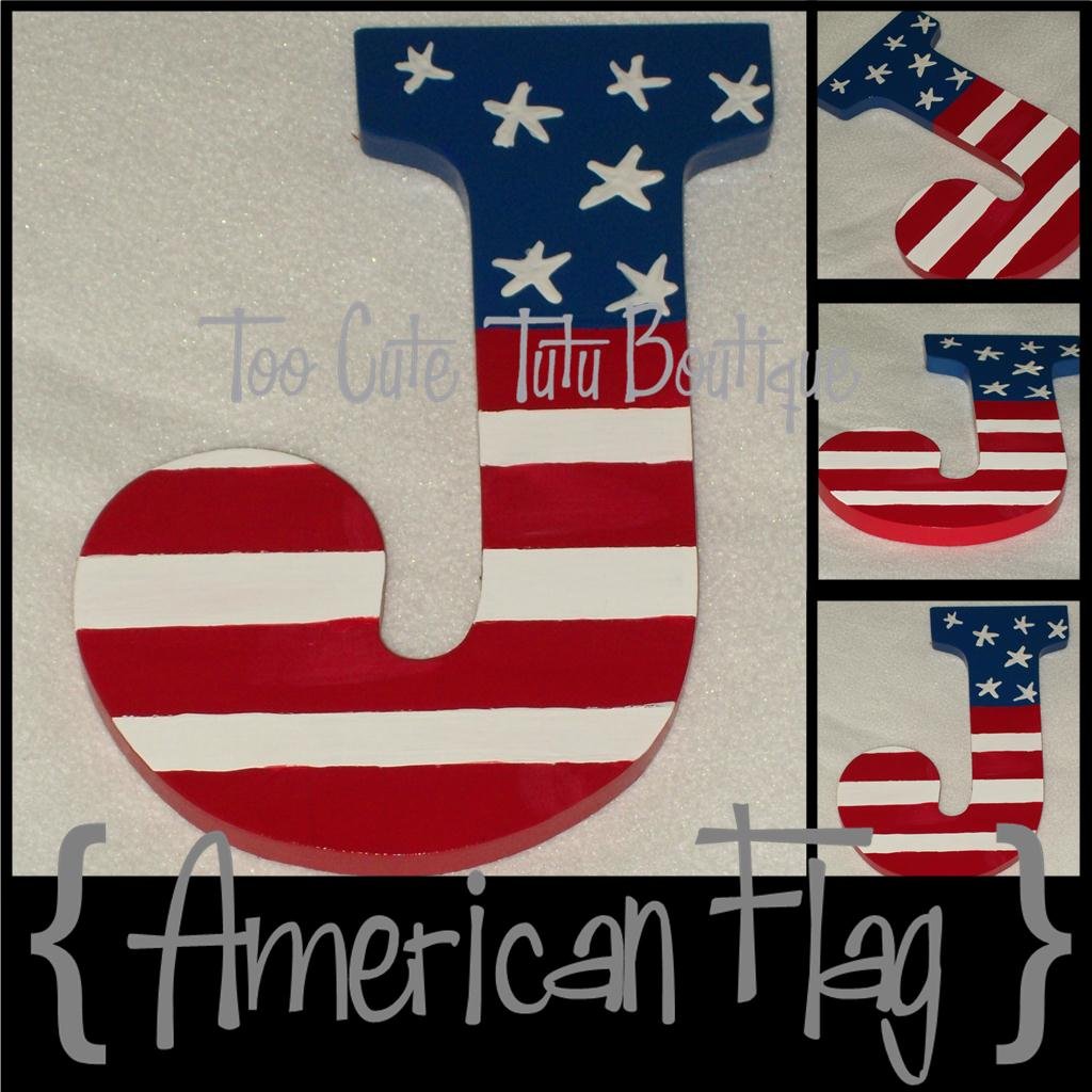 USA flag | Custom Wooden Letters with Name
