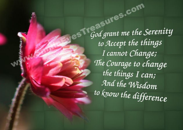 Serenity Prayer Red Flower Inspirational Printable Digital File Card