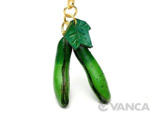 Cucumber Handmade Leather Vegetable Keychain/Charm *VANCA* Made in ...