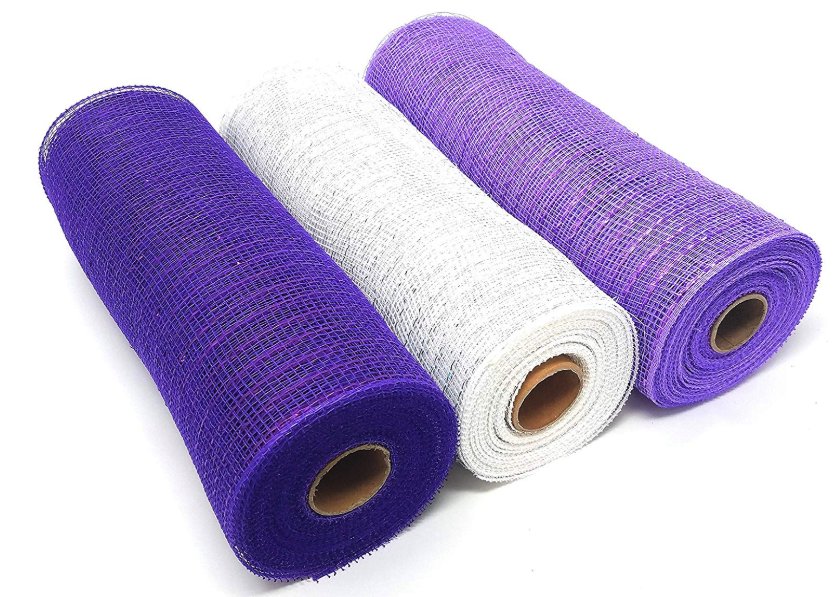 Lilac Bush Summer Floral 10" Wide Decorative Metallic Mesh Rolls ...