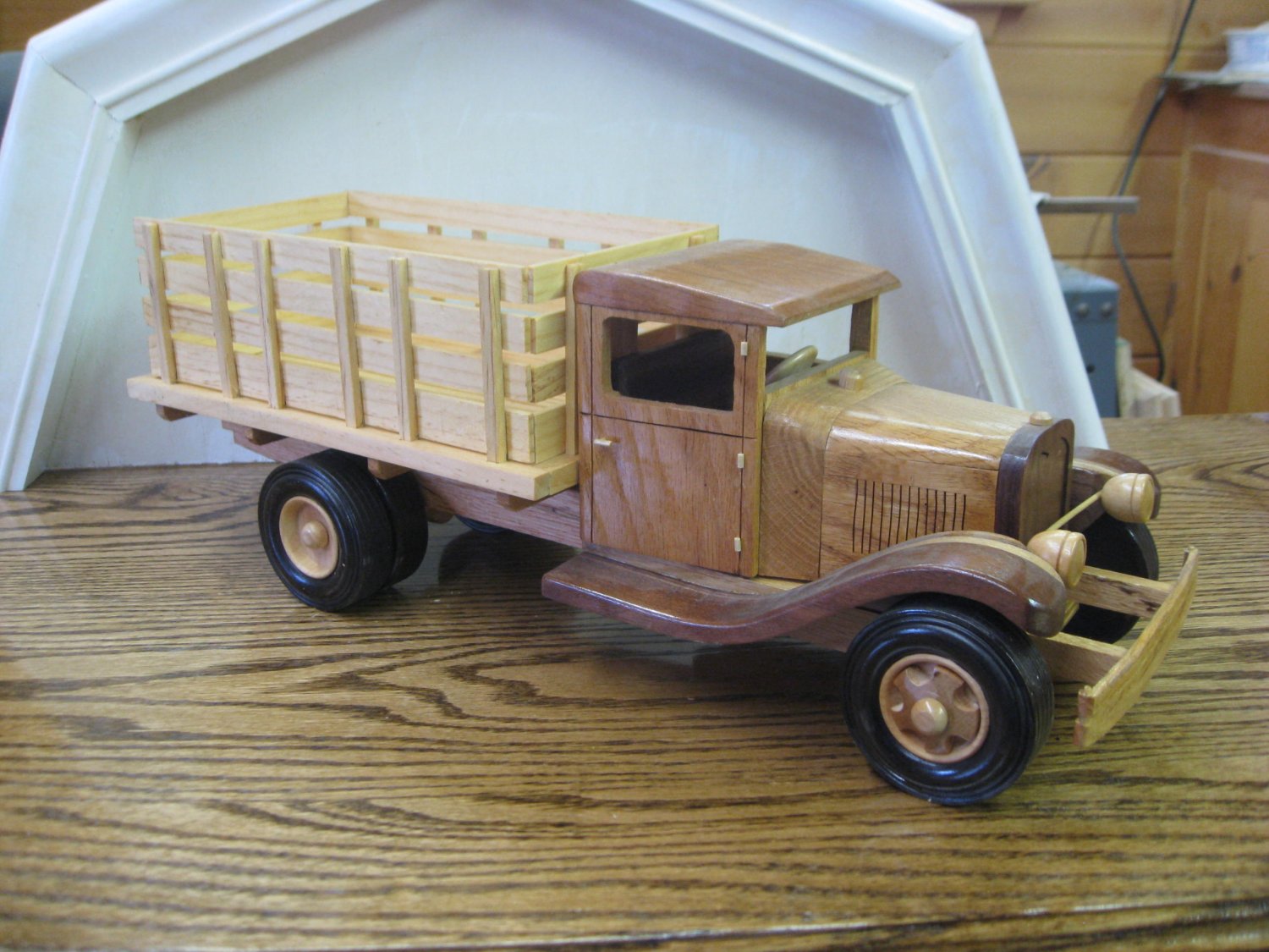 Handmade Vintage Wooden 1929 Ford Stakebed Truck