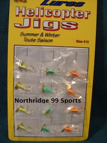 12 Helicopter Glow Jigs Ice Fishing Lures NEW