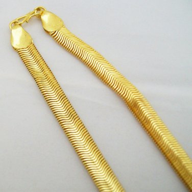 Herringbone Link Chain Necklace 22k Yellow Gold Plated Hip Hop Jewelry Mens Womens