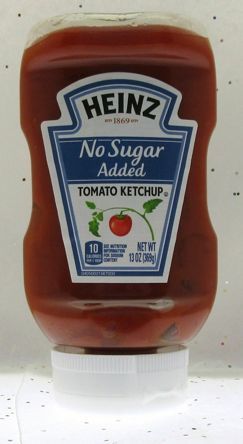 Heinz " No Sugar Added " Tomato Ketchup ~ 13 oz Squeeze Bottle