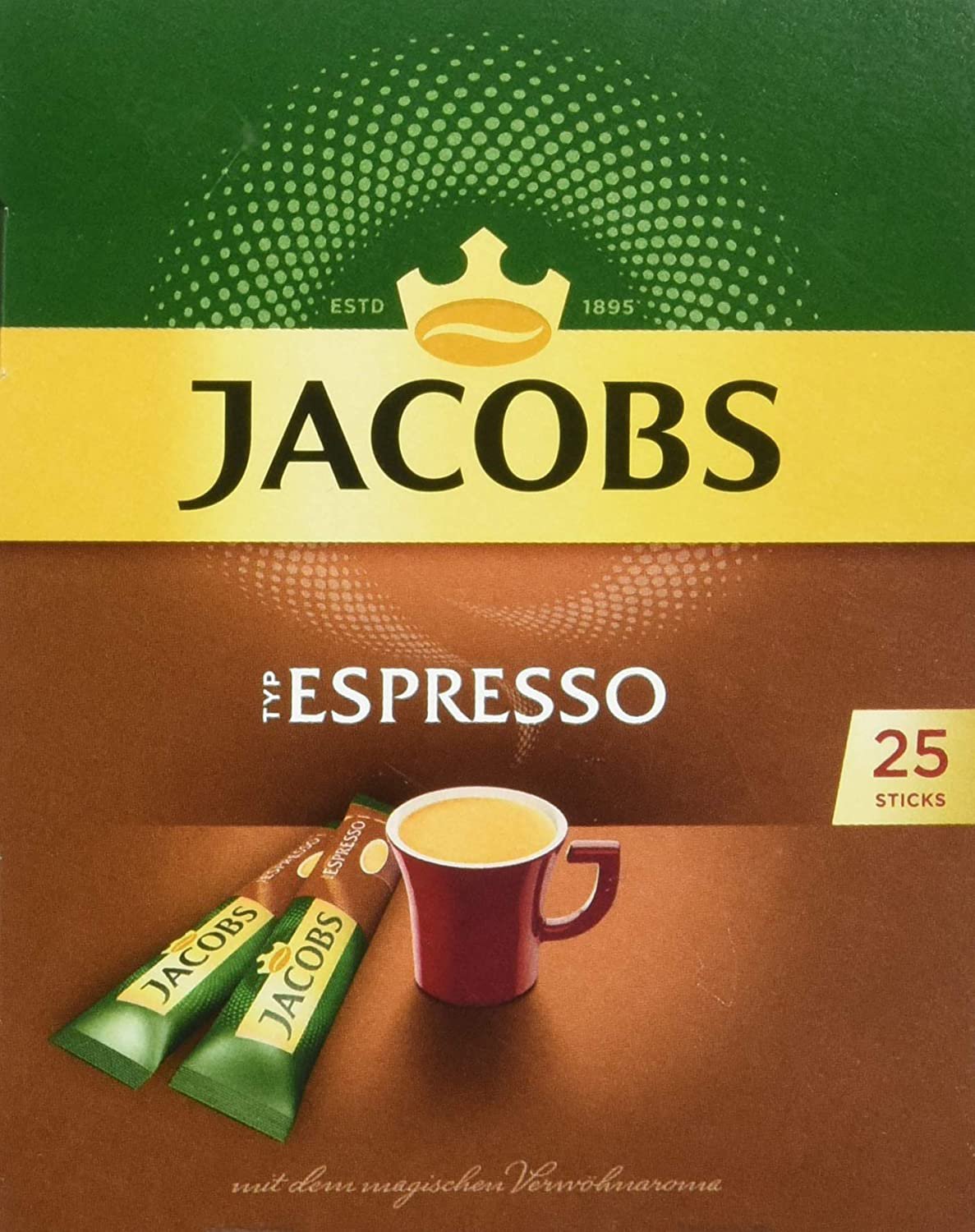Jacobs Espresso Soluble Ground Coffee Sticks 50 Portions Instant ...