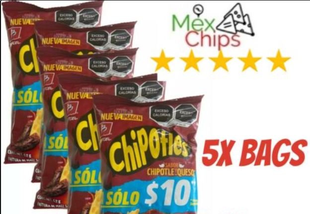 Chipotle Queso Mexican chips BARCEL ,62 G EACH, 5 BAGS