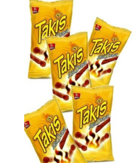 TAKIS SALSA BRAVA Mexican chips BARCEL 5 BAGS, (60 G EACH)