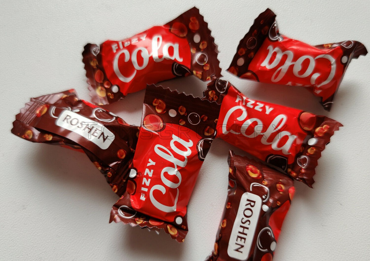 Ukrainian -Roshen FIZZY COLA Powder Filled Cola Flavor Candies Sweets 500G