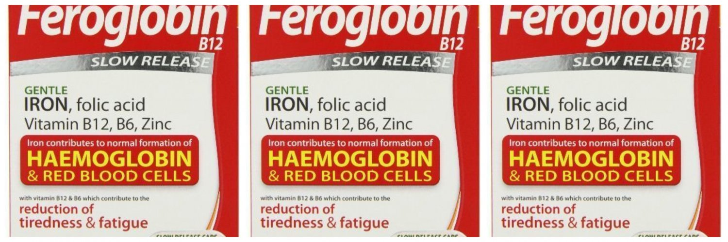 Vitabiotics Feroglobin Slow Release vitamin and Mineral 30 Capsules X 3 ...