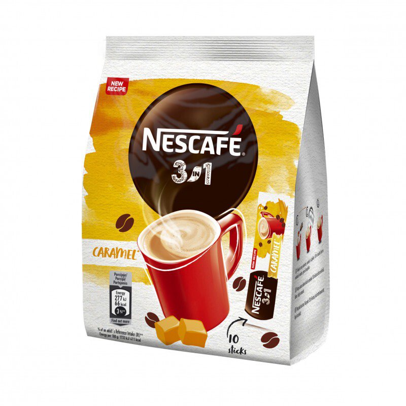 NESCAFE 3in1 CARAMEL Flavor Instant Coffee Sticks European Snacks 160g ...