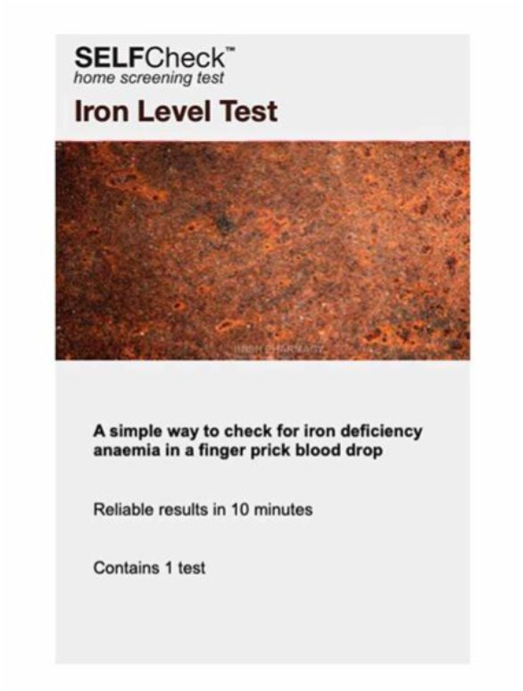 SELFCheck Home Screening Iron Level Test 1 Single Test - From Uk