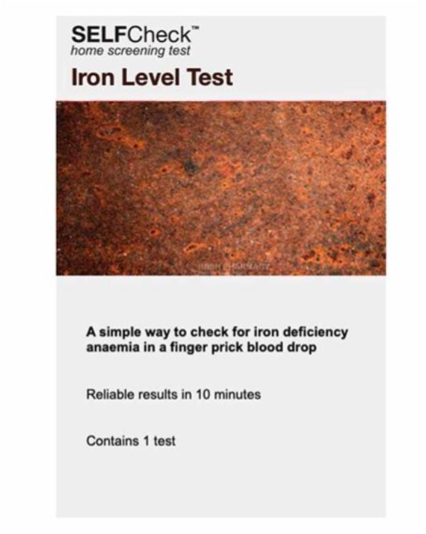SELFCheck Home Screening Iron Level Test 1 Single Test - From Uk