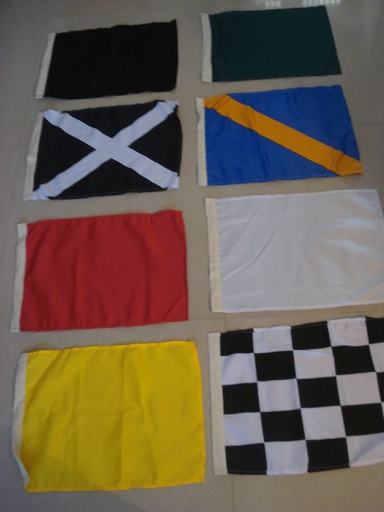 Set of 8 Racing Flags Race NASCAR Signal Set - 14" X 18"