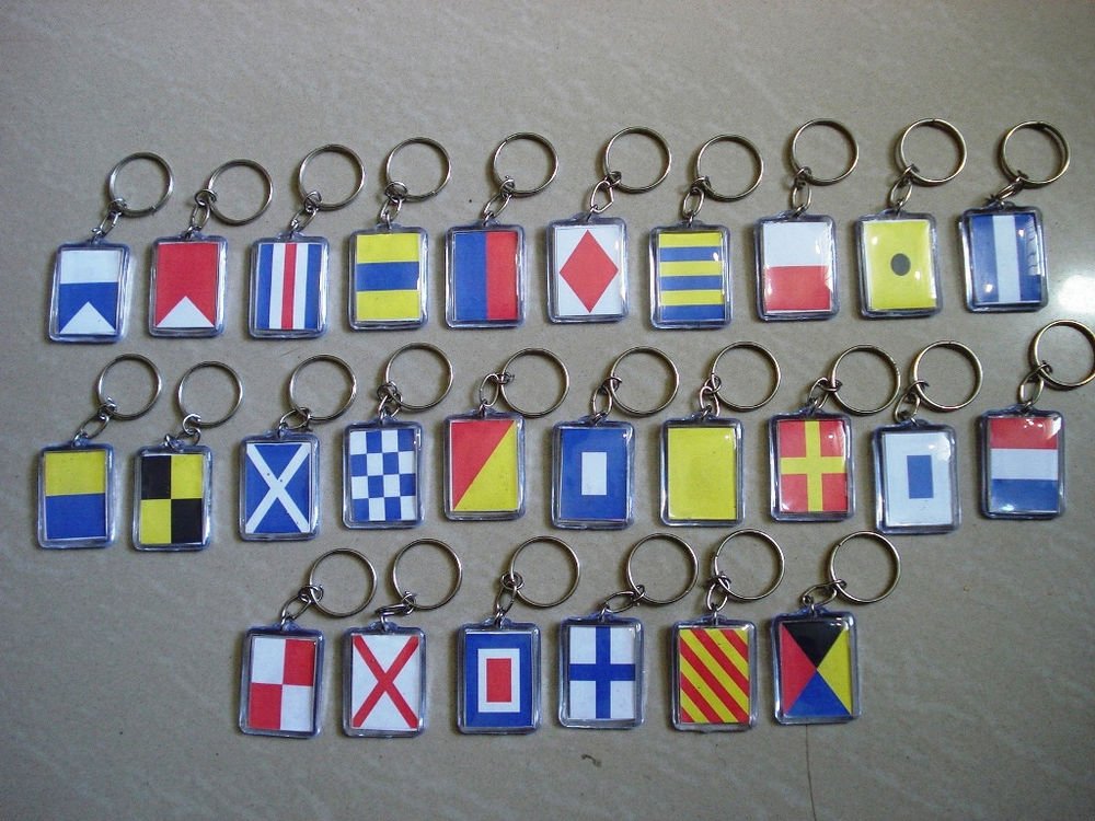 Naval Signal Flags / Flag KEY CHAIN - Total 26 Key Chain - BOTH SIDE
