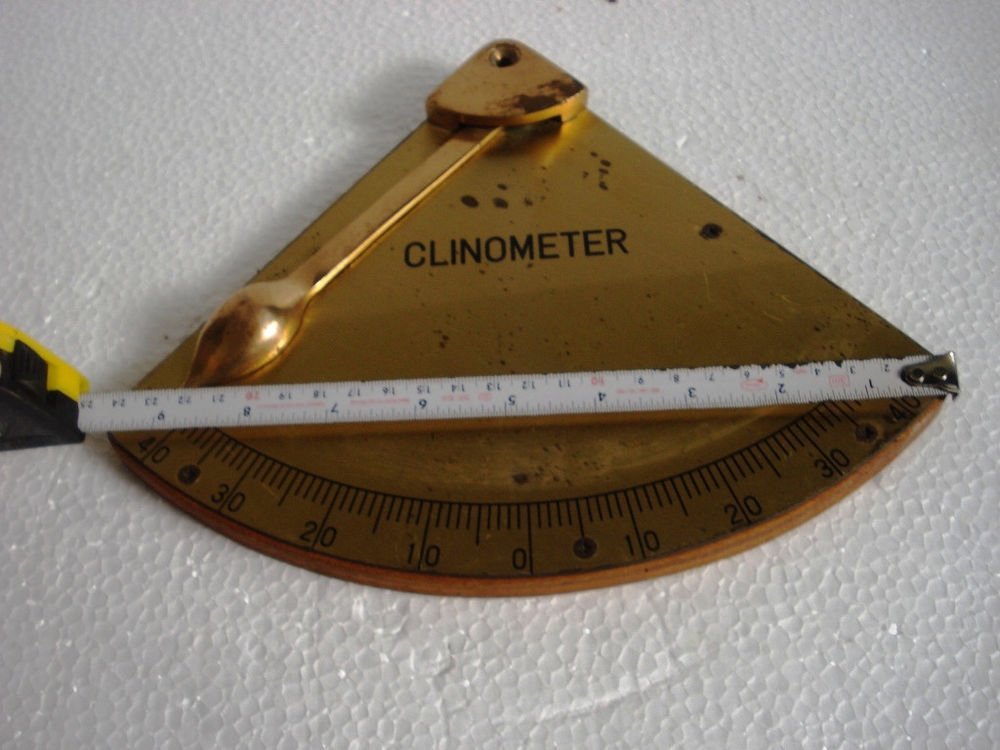 ANTIQUE Marine Clinometer - BRASS - SHIP'S 100% ORIGINAL (CCC)