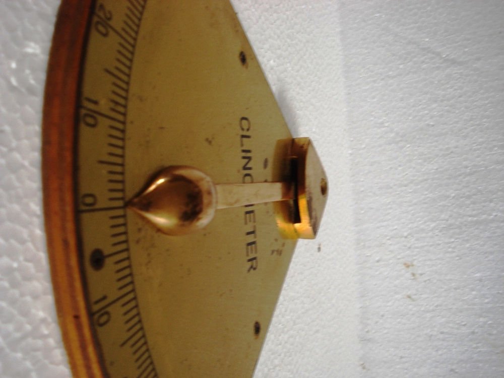 ANTIQUE Marine Clinometer - BRASS - SHIP'S 100% ORIGINAL (CCC)