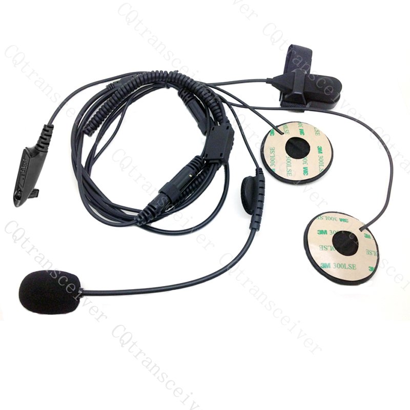 Open Face Helmet Headset with Motorola radio plug HT750 HT1250 HT1550 ...