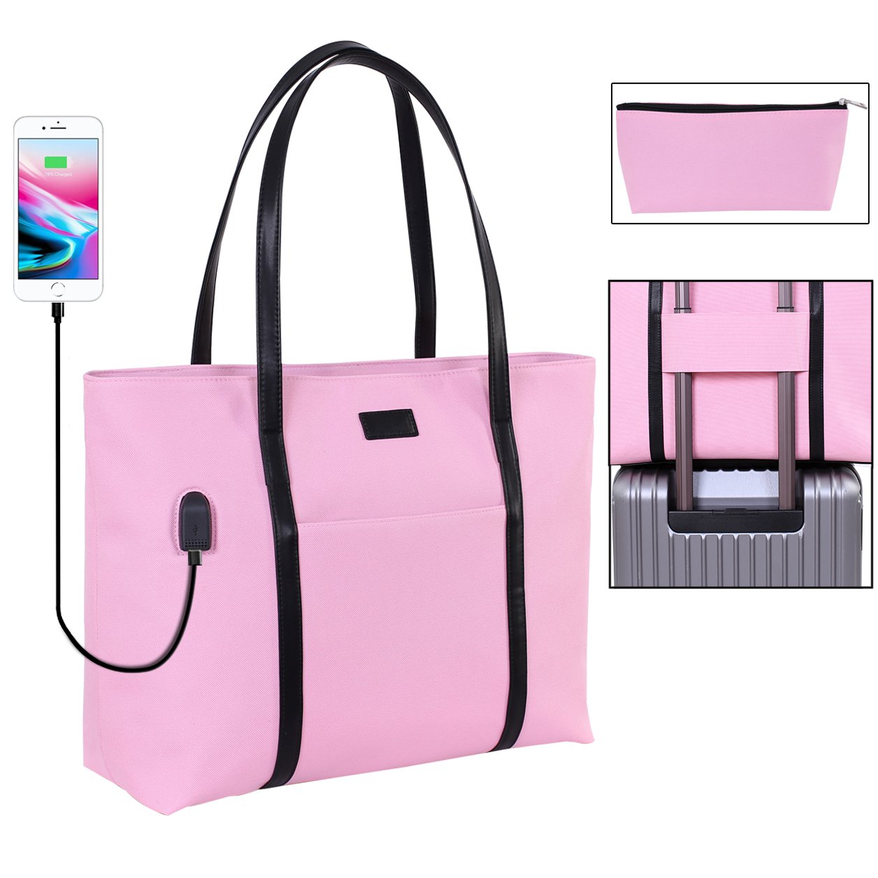 Laptop Tote Purse Large, Business Women Work Bag Teacher Tote Bag Many ...