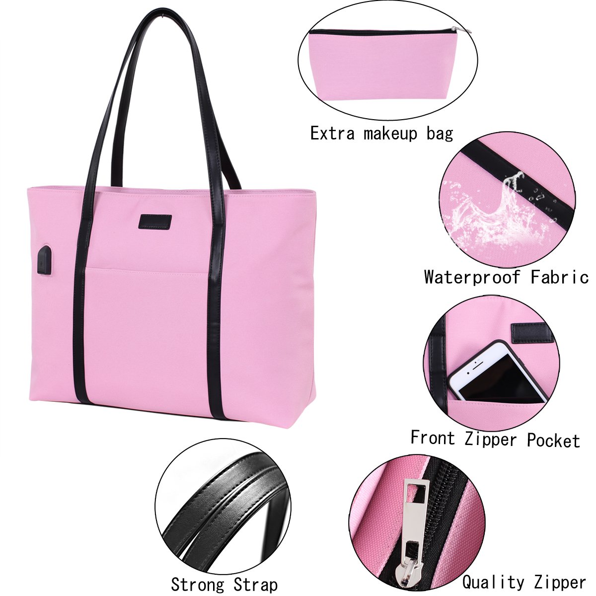 Laptop Tote Purse Large, Business Women Work Bag Teacher Tote Bag Many ...