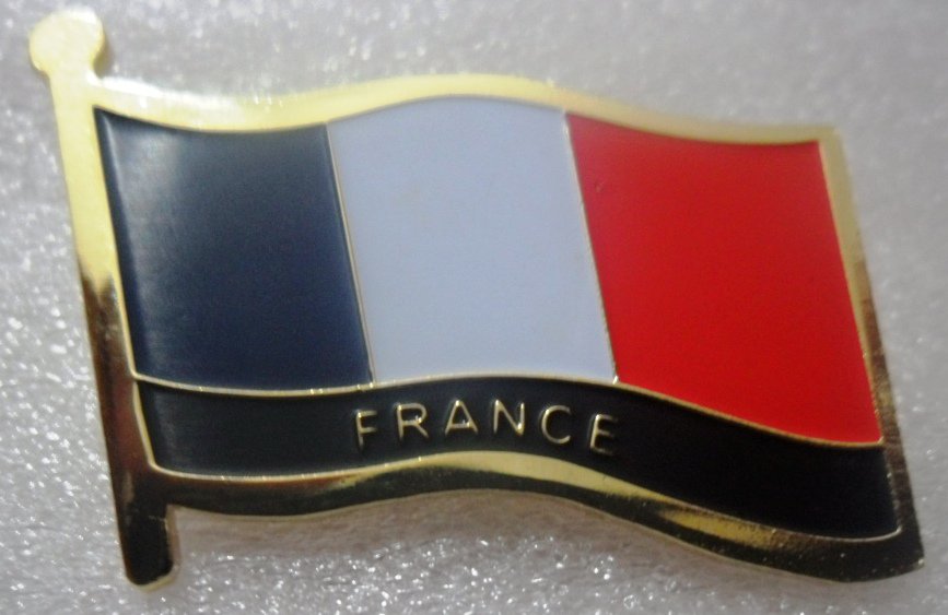 FRANCE Metal Brass Alloy Lapel Pin Country Flag Logo Soft Enamel Emblem ...